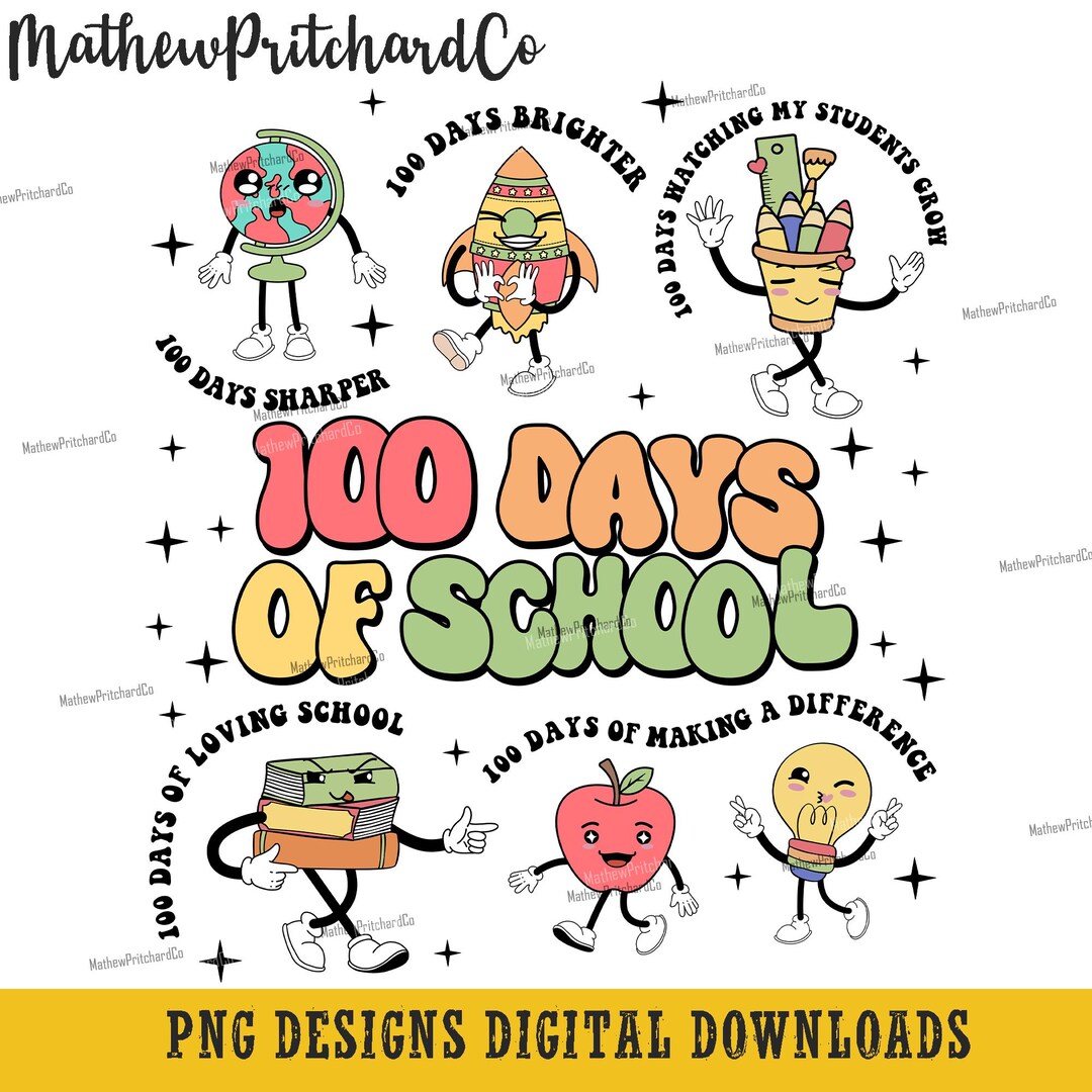100 Days of School PNG, 100 Days Sweeter Brighter Books Tackled 100 ...