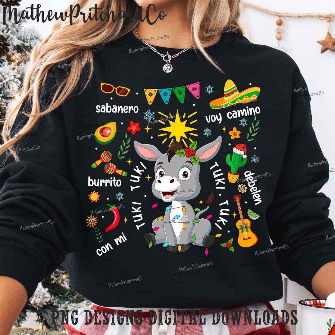 Mi Burrito Sabanero Mexican PNG, Feliz Navidad Coquette Christmas, Tuki ...