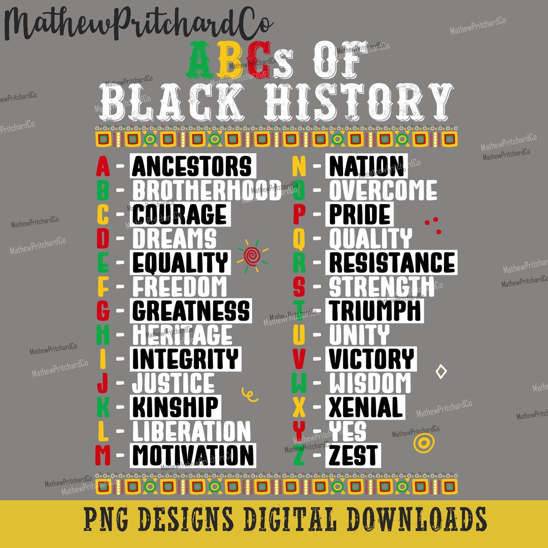 Abcs of Black History Png, Black History Month Png, Black History Png ...