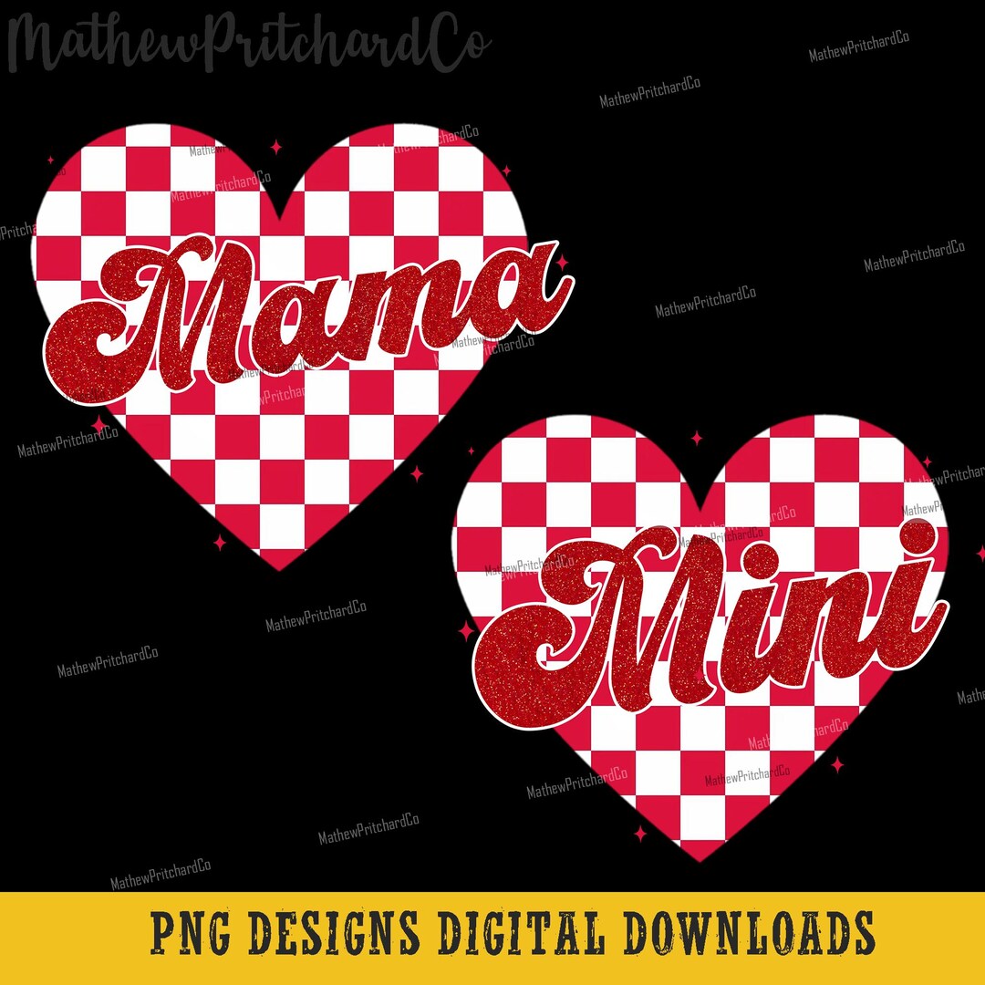 Checkered Heart Png , Love Mama and Mini Png, Heart Png, Valentines Day ...