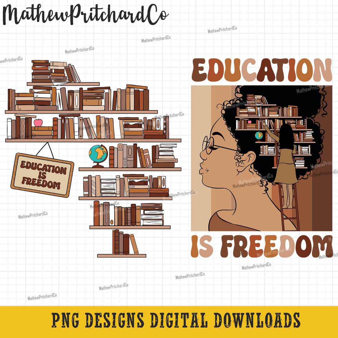Education is Freedom Book Png, African American, Black History, Teacher ...