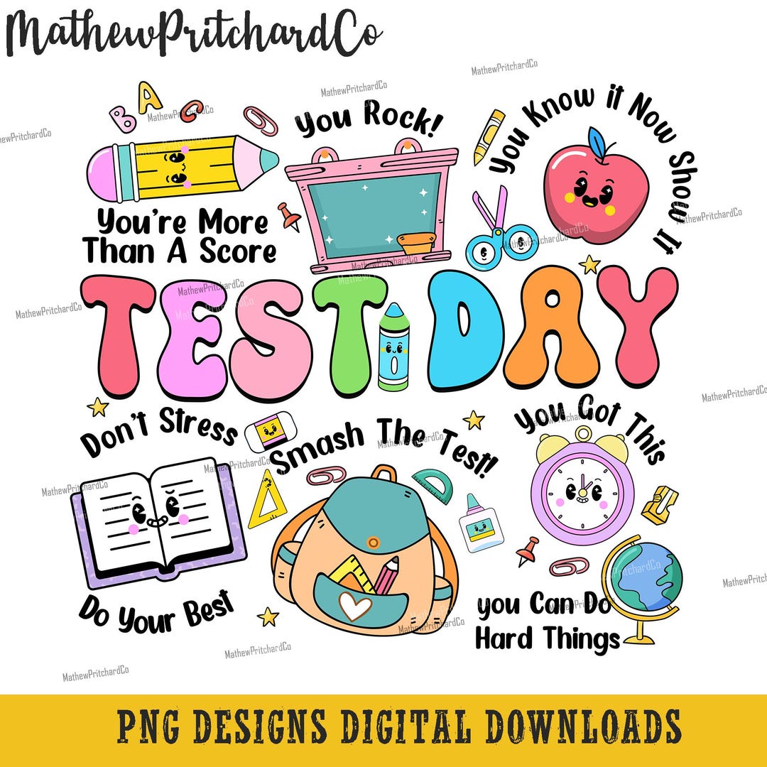 Test Day School Png, Teacher Png, Testing Png, School Png, Test Day ...