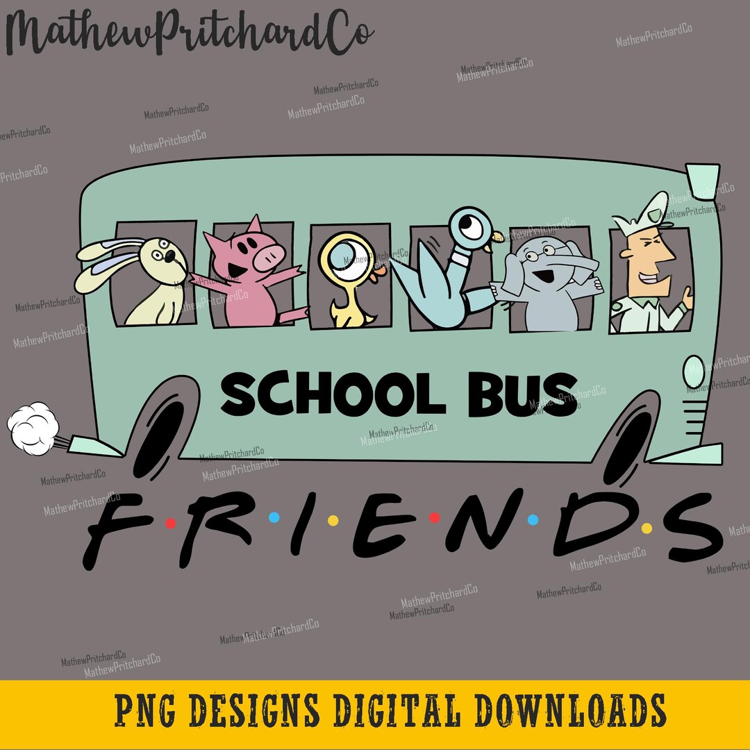 Elephant and Piggie School Bus Png, Elephant and Piggie Png, Friends ...