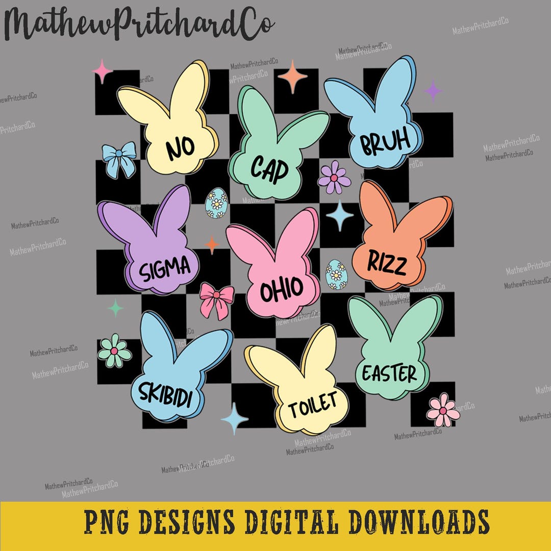 Checkered Skibidi Bunny Easter Day Png, Skibidi Bunny Easter Day Png ...