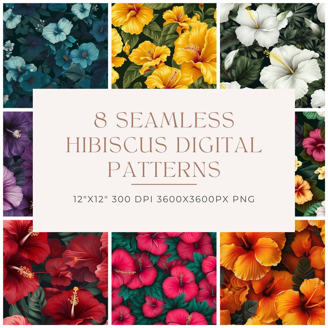 Stunning Seamless Hibiscus Flower Patterns: Nature's Elegance for Your ...