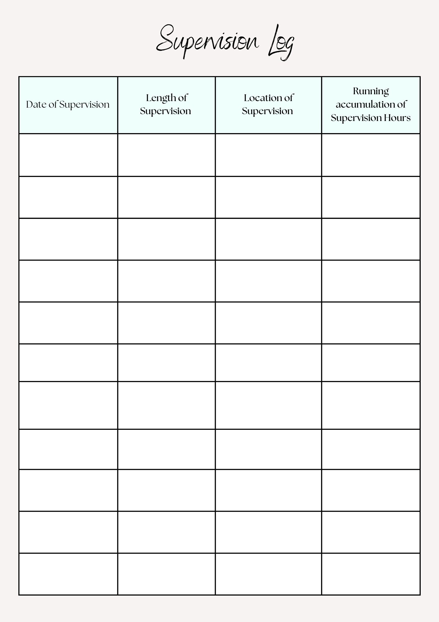 Clinical Supervision Tracker Log Reflection Guide Dclinpsy Assistant ...