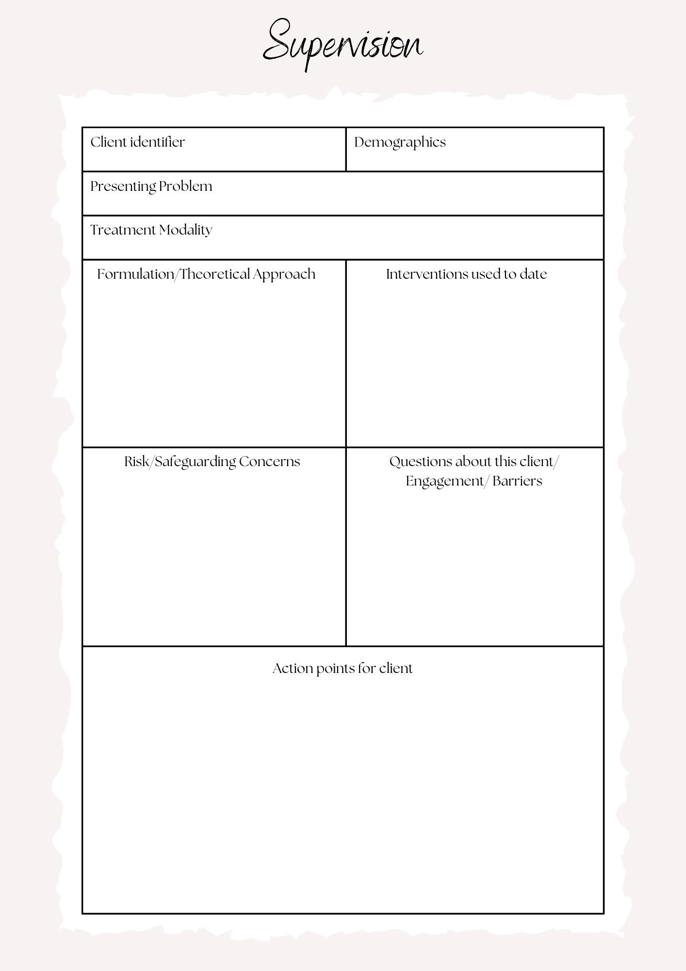 Clinical Supervision Tracker Log Reflection Guide Dclinpsy Assistant ...