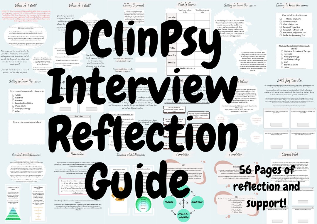 Clinical Psychology Reflection Guide Journal Dclinpsy Interview - Etsy UK