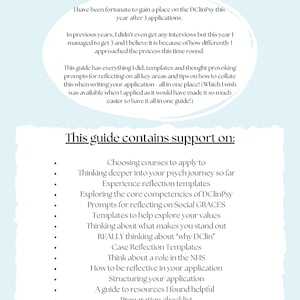 Clinical Psychology Reflection Guide Journal Dclinpsy Application - Etsy