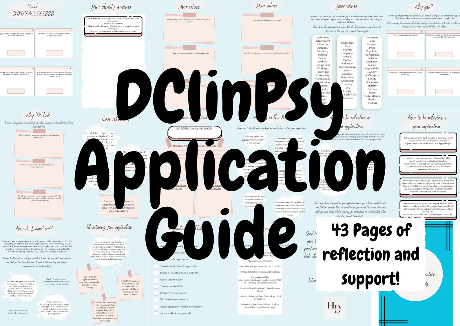 Clinical Psychology Reflection Guide Journal Dclinpsy Application - Etsy
