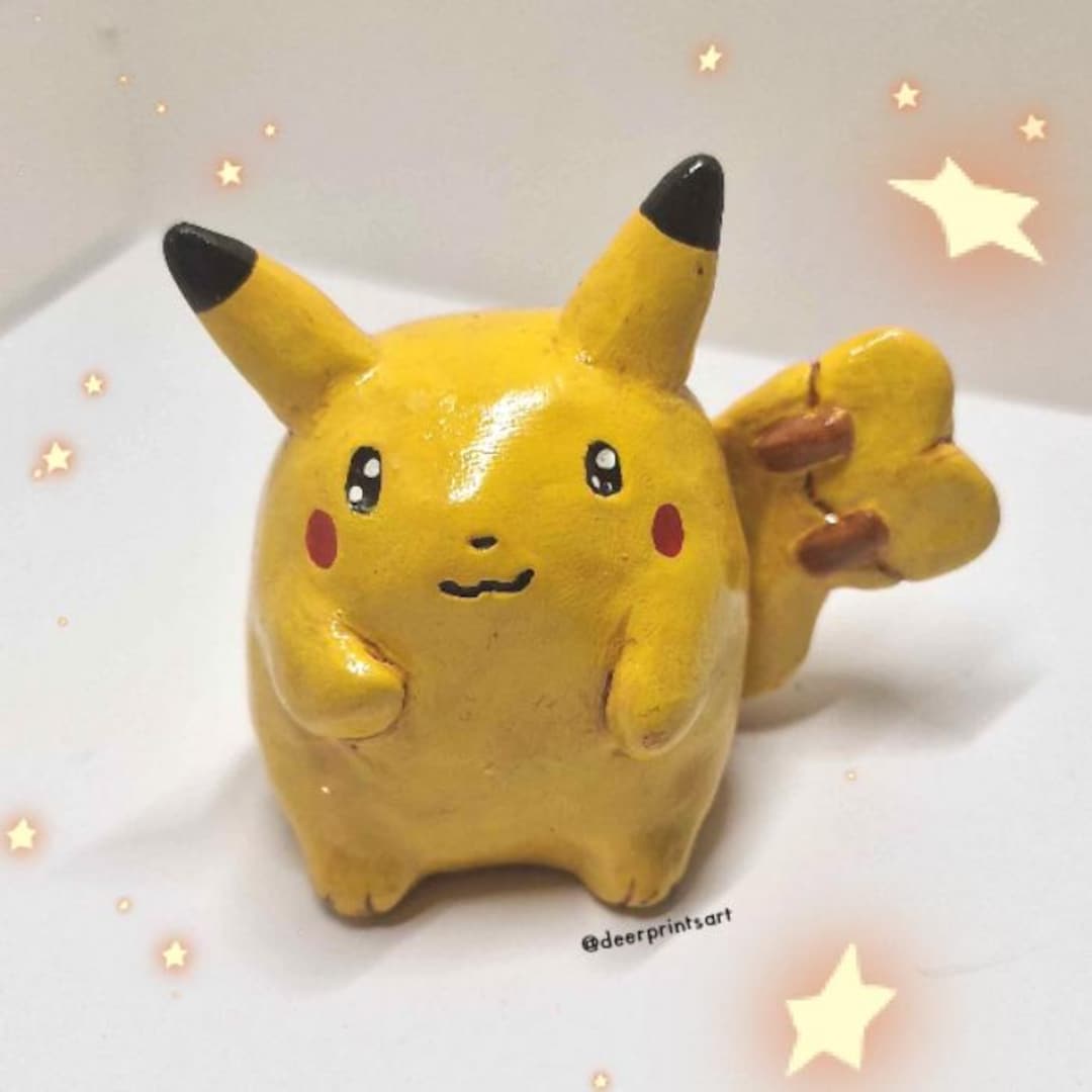 Handmade Pokemon Pikachu Inspired Clay Sculpture - Etsy