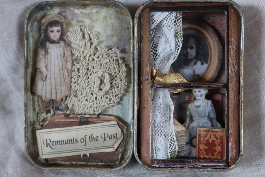 The Past Altered Tin Vintage Art Old Keepsake Memories Antique Irish ...