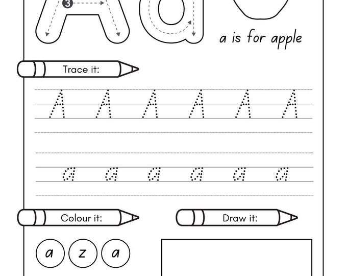 Printable Alphabet Coloring Book: 28 Pages, Educational (digital ...