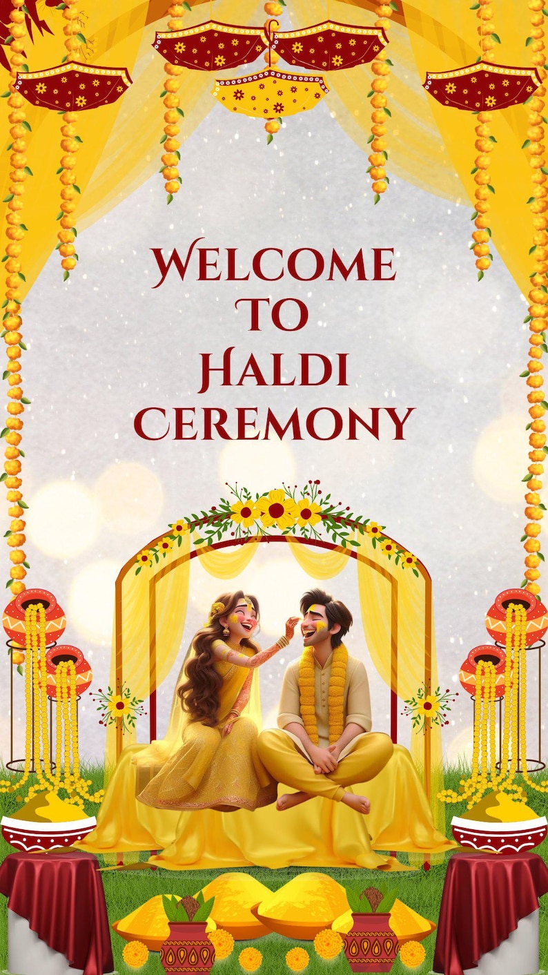 Haldi Function Invitation | Traditional Indian Wedding Card | Printable ...