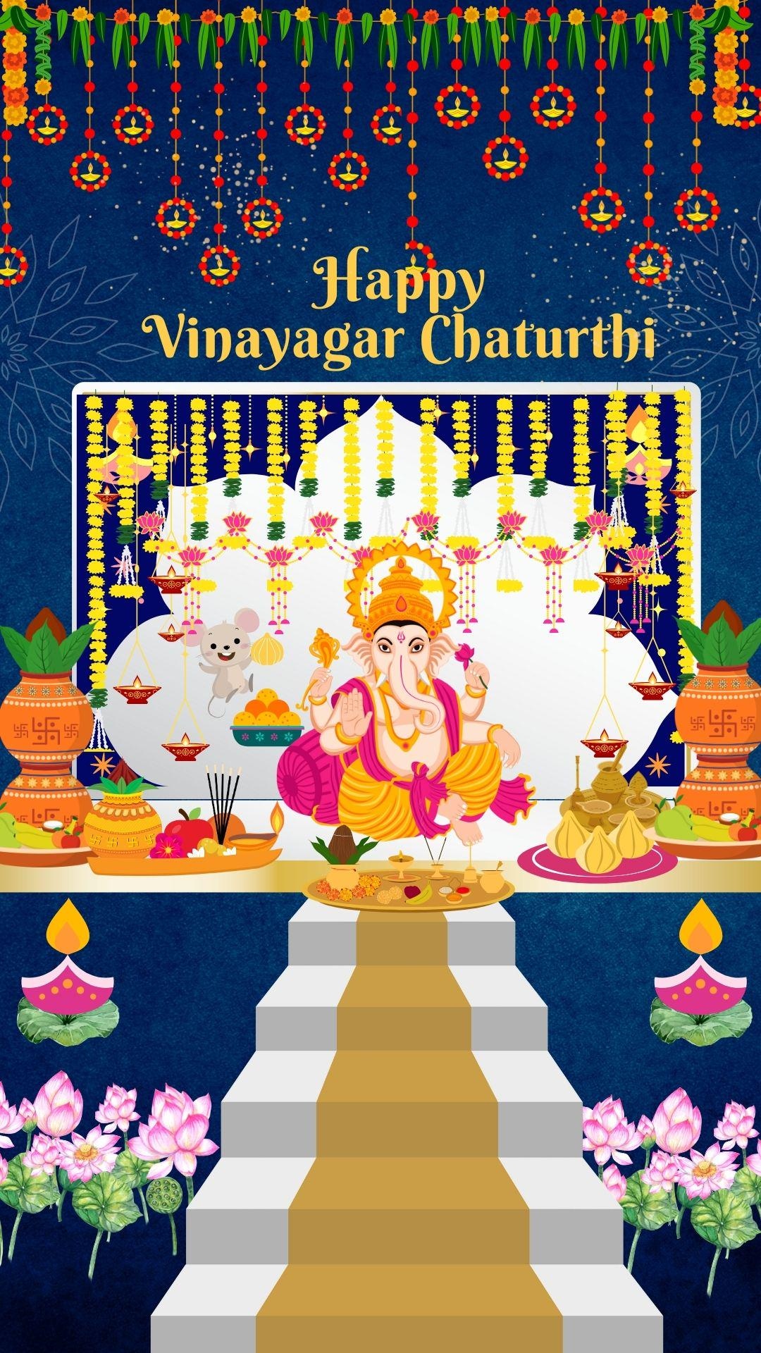 Vinayagar Chaturthi Digital Invitation | Lord Ganesha Pooja E-invite ...