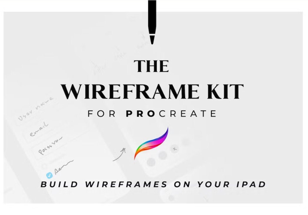 Procreate Wireframe Kit, Procreate Brushes, Procreate Brush Set, Procreate Art, Digital Sketch ...