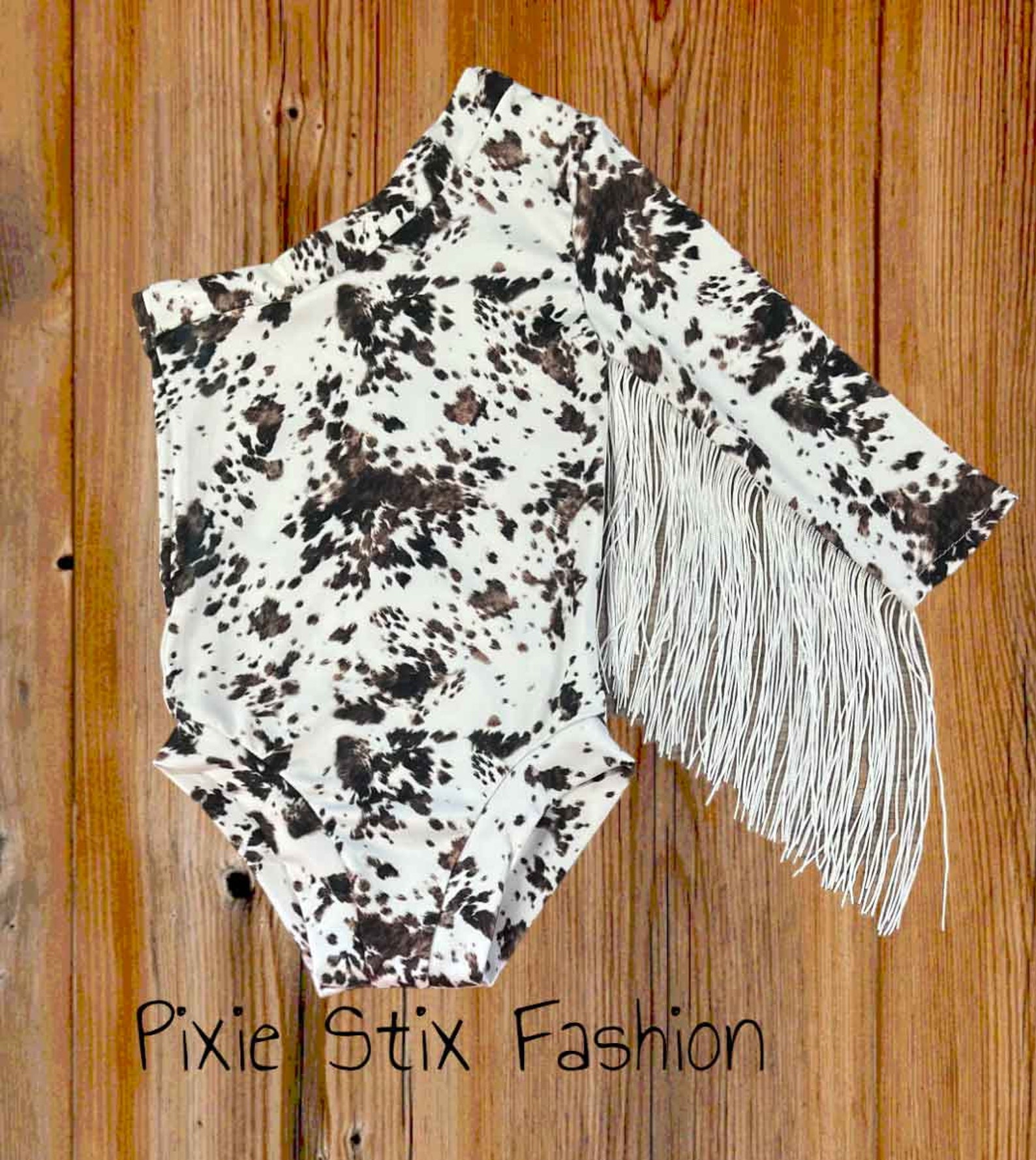 Baby Girl Cowhide One Shoulder Leotard/western Fringe Cowgirl Outfit - Etsy