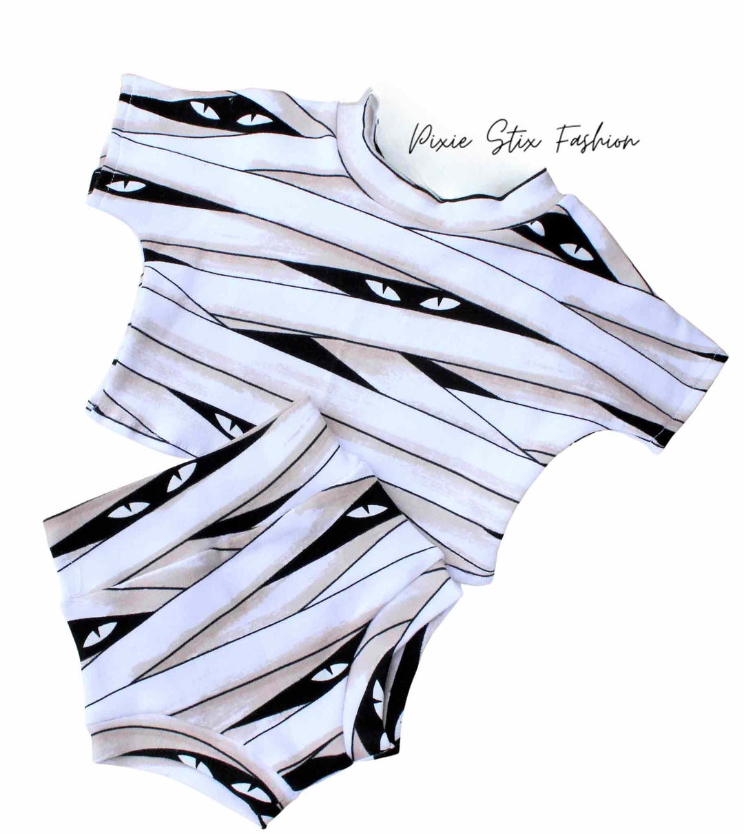 Glow in the Dark Mummy Bummies/halloween High Waisted Bummie/baby Bummie/shorts/shorties/diaper ...