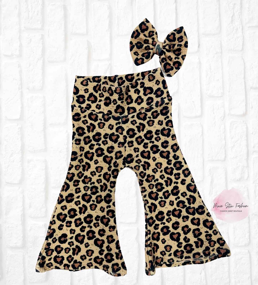Leopard Flare Leg Pants Set, Leopard Baby Girl Flare Leg Pants, Baby ...