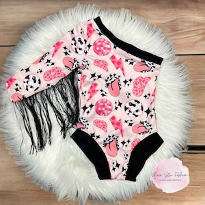 Western Diva One Shoulder Fringed Leotard/baby Girl Leotard/one ...