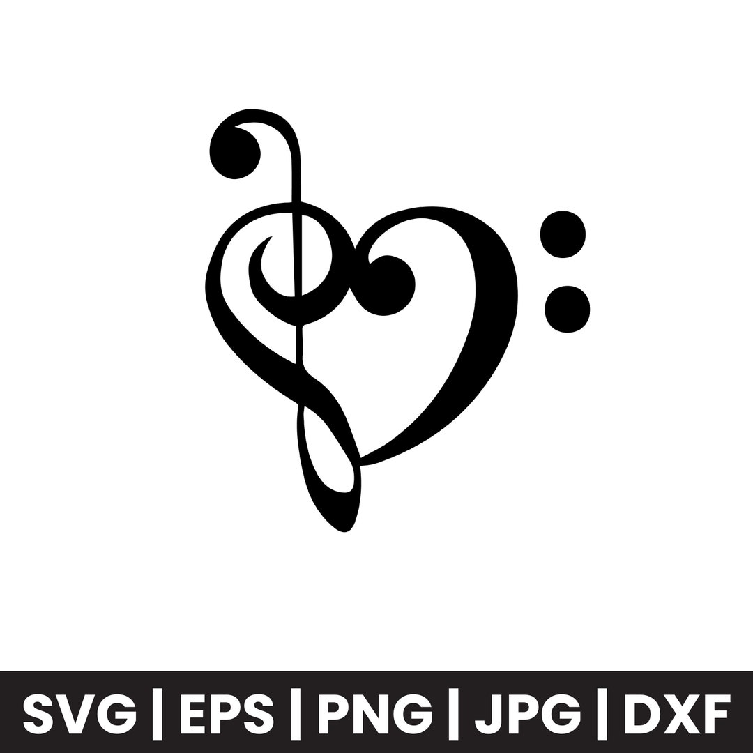Music Note SVG Musical Note SVG Heart Music Note SVG Love Heart Svg ...