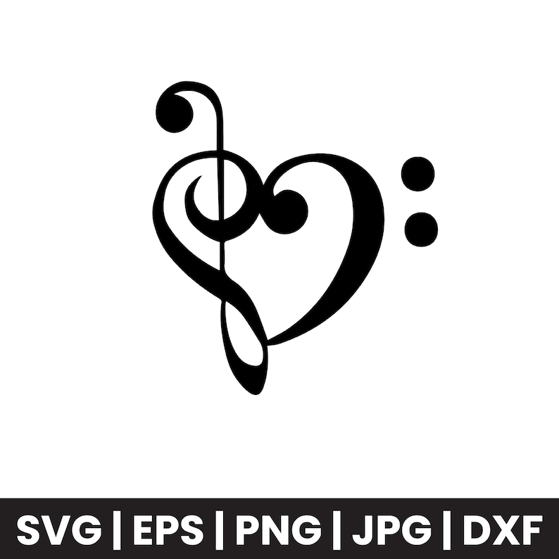 Music Note SVG Musical Note SVG Heart Music Note SVG Love Heart Svg ...