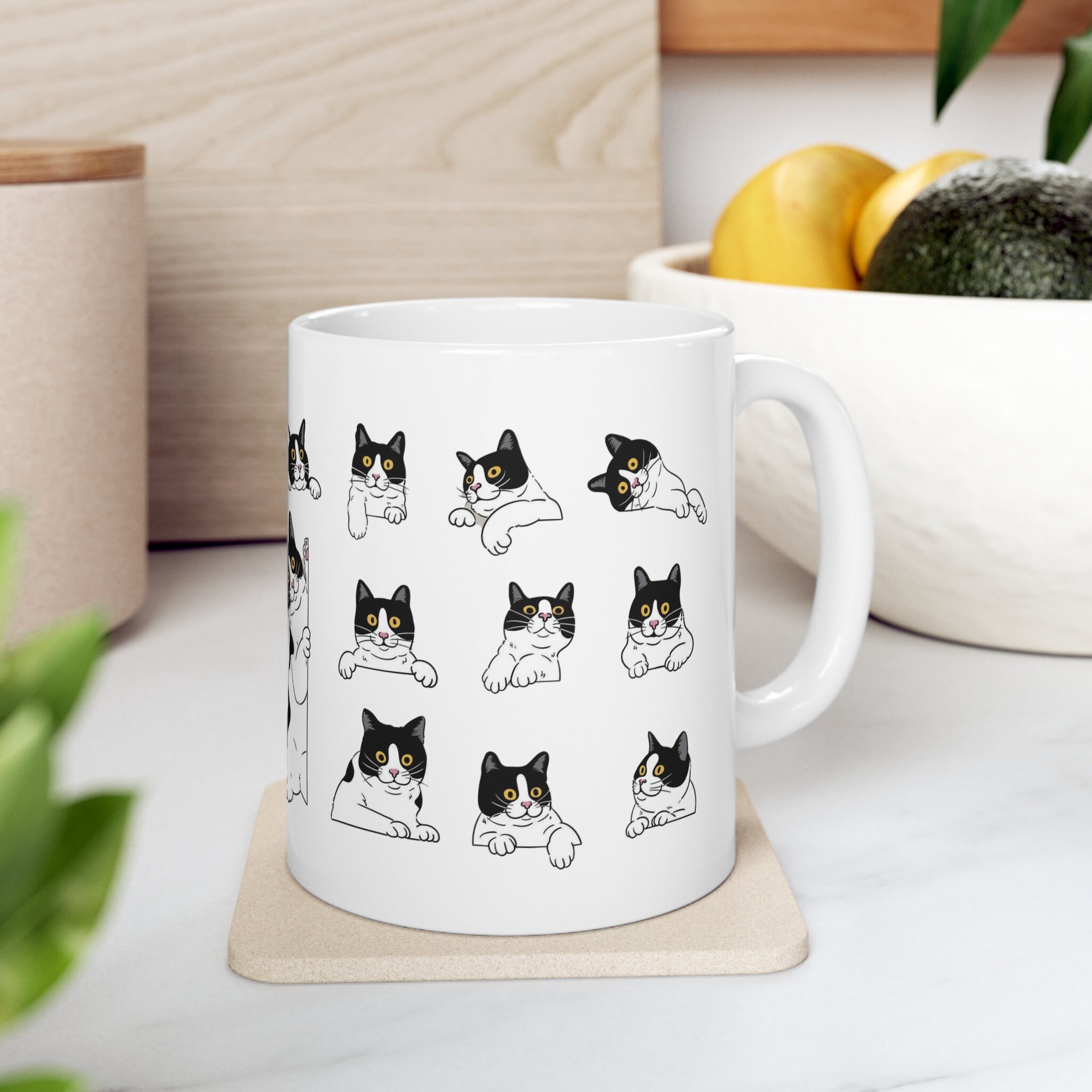 Black and White Tuxedo Cat Coffee Mug for Cat Mugs Tuxedo Cat Gift for ...