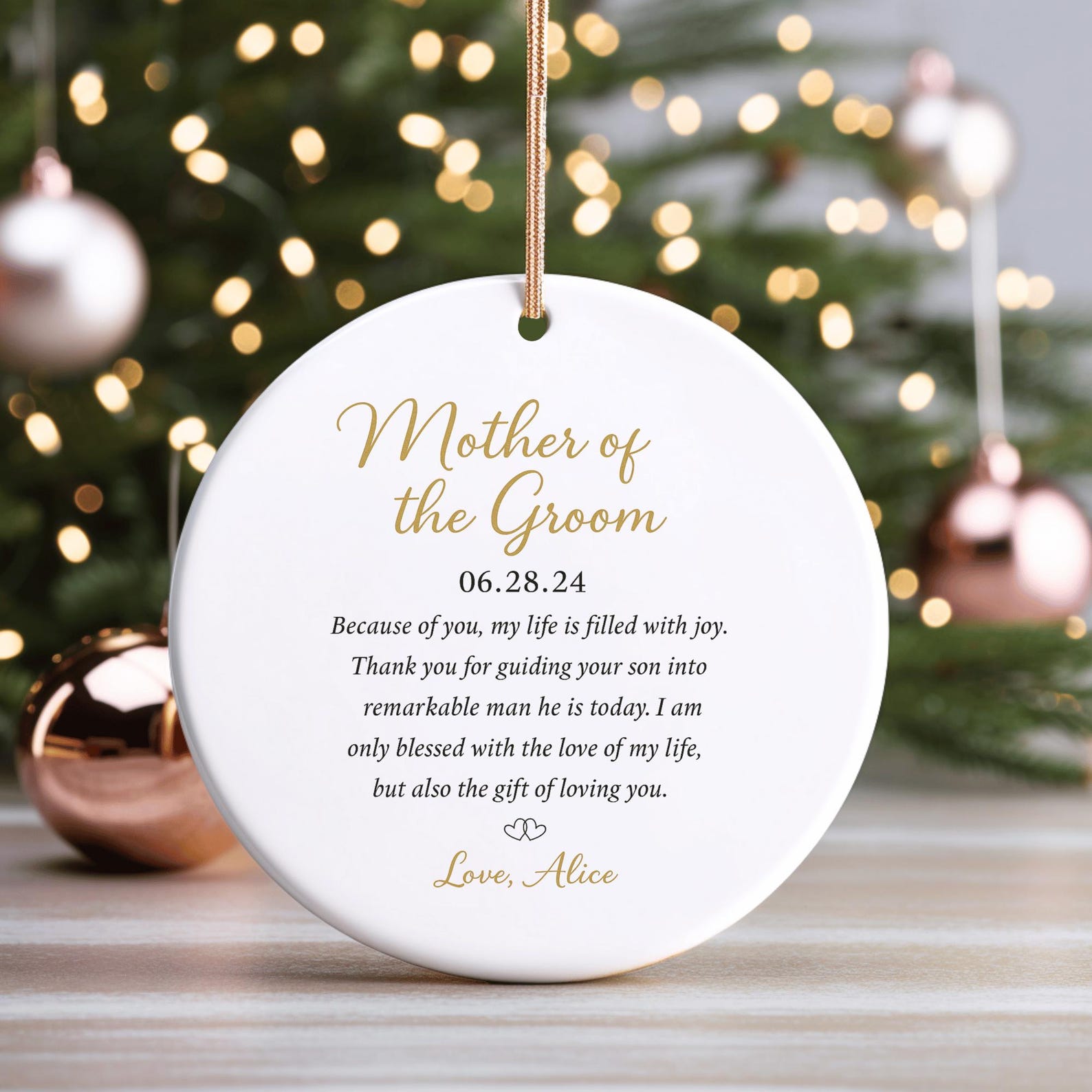 Mother of the Groom Gift, Personalized Ornament, Custom Gift for Mother ...