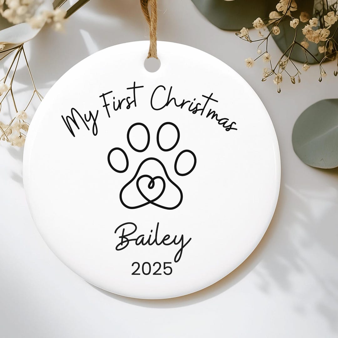 Personalized Dog First Christmas Ornament - Custom Dog Name Forever ...