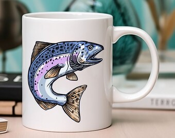 Fish Mug Fishing Gifts for Men Unique Fishing Gift Dad Mug Coffee Cup ...