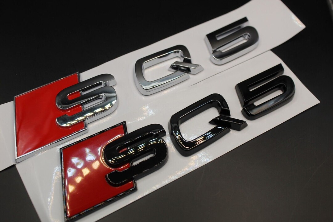 Gloss Black/chrome Silver SQ5 Fits Audi Badge Letters Emblem Rear Trunk ...