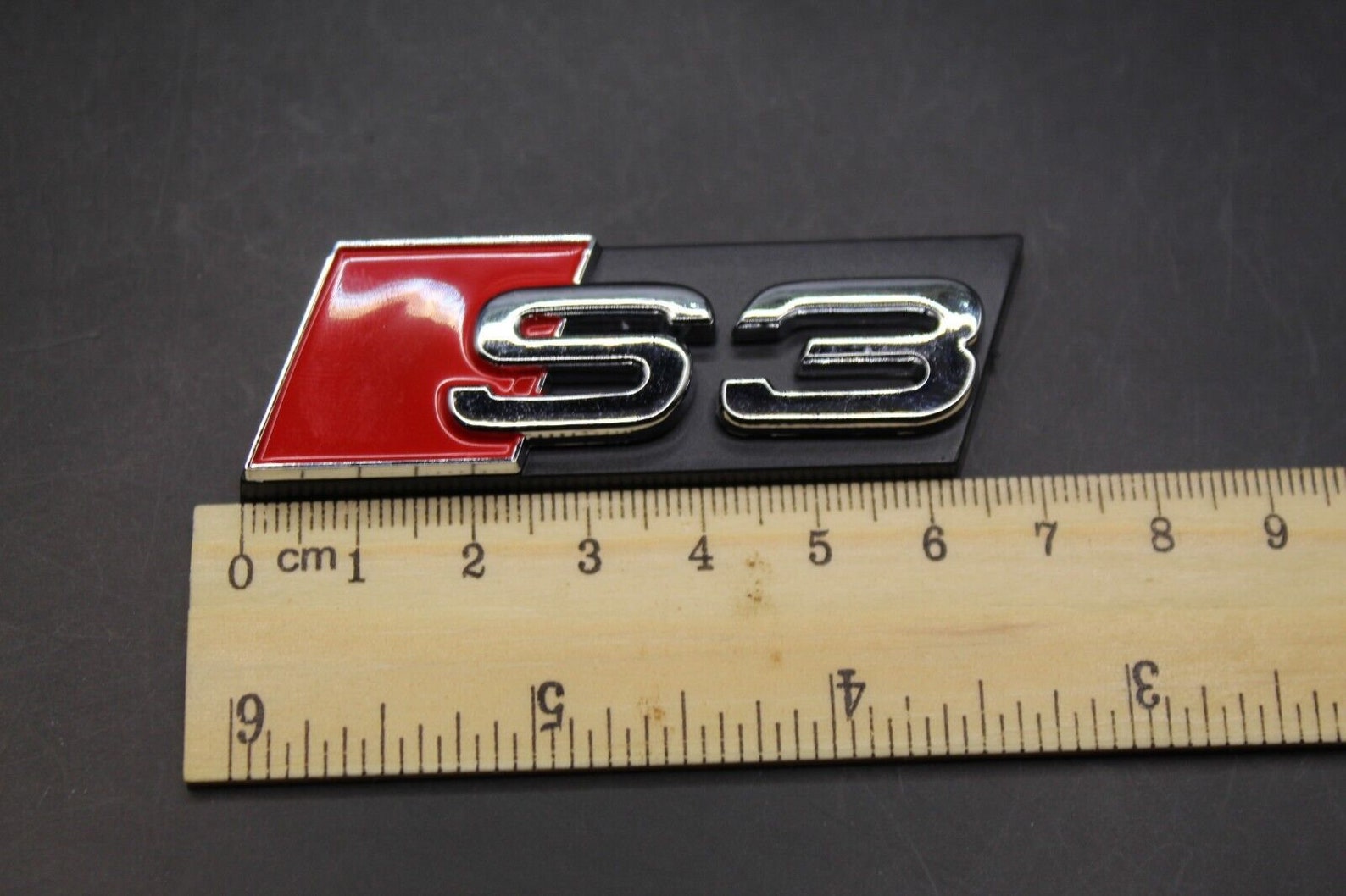Chrome Silver Red S3 Honeycomb Front Grille Badge Clip Bracket Fit for ...