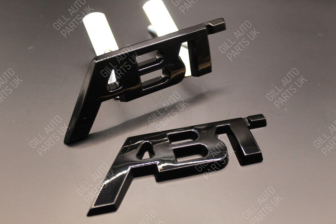 Gloss Black ABT Big Front Grille and Rear Boot Badge SET for Audi VW ...