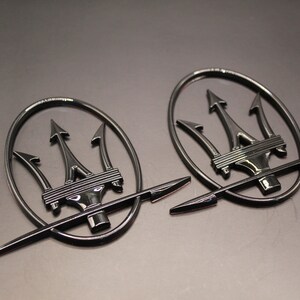 2pc Set Gloss Black Trident Side Badge for Maserati - Etsy