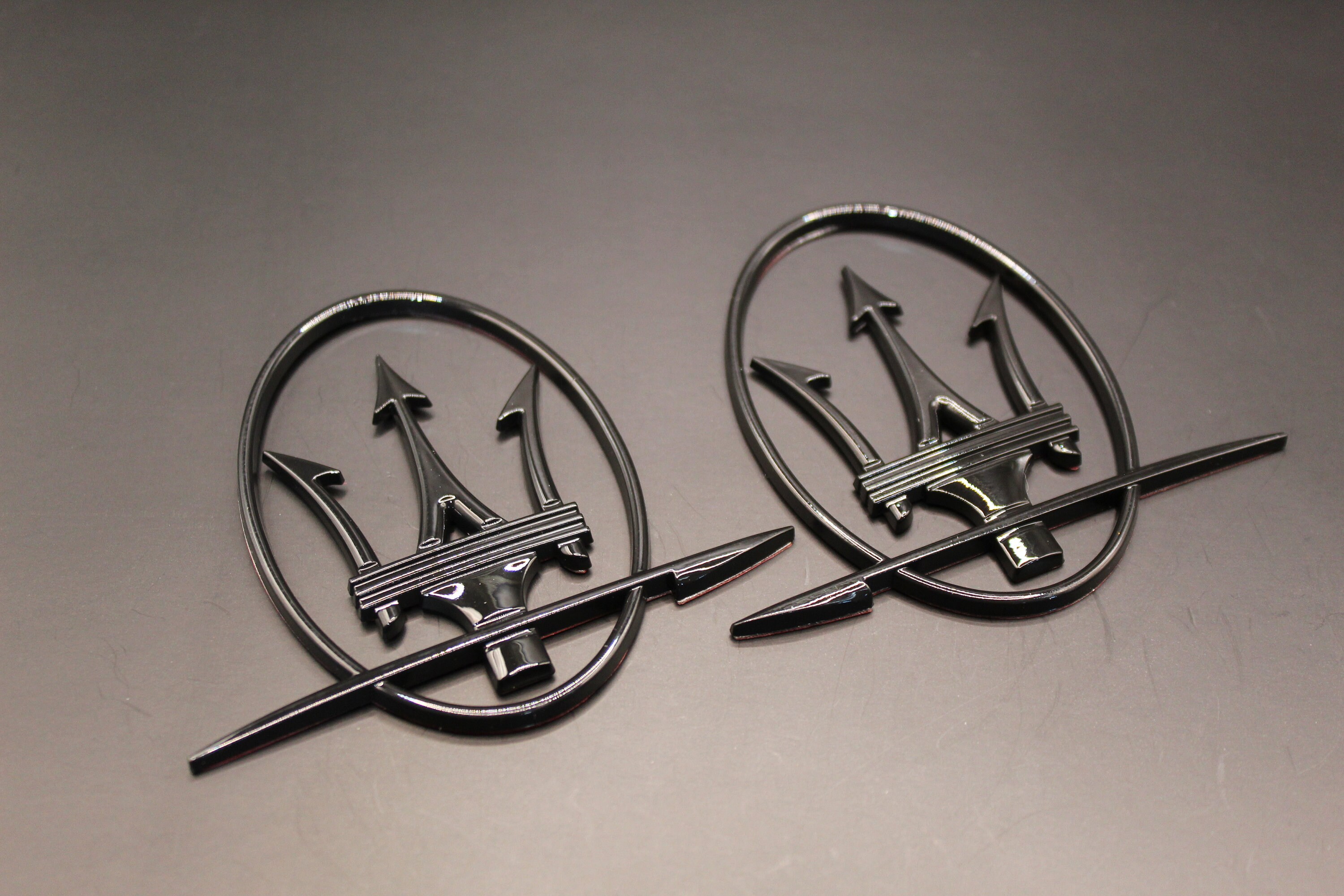 2pc Set Gloss Black Trident Side Badge for Maserati - Etsy