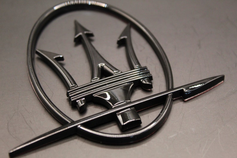 2pc Set Gloss Black Trident Side Badge for Maserati - Etsy