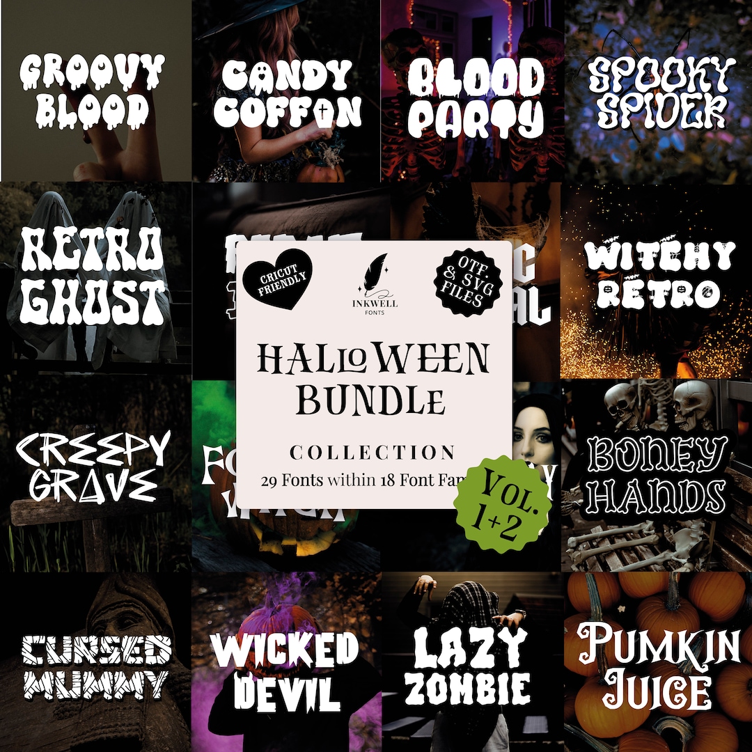 Halloween Font Bundle Font Bundle, Retro Halloween, Halloween Font ...