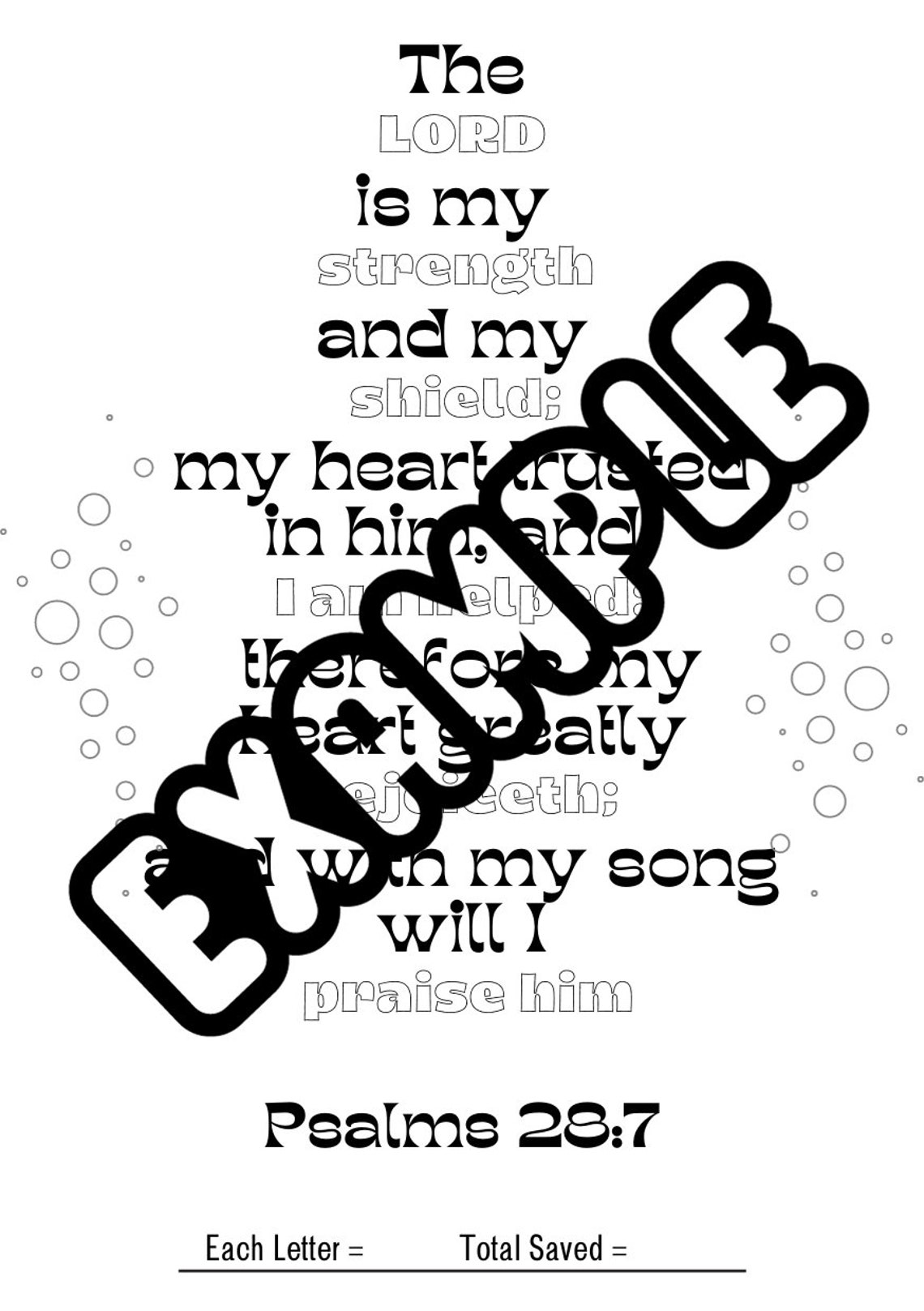 Printable Color and Save Bible Verse, Faith Based, Savings Challenge ...