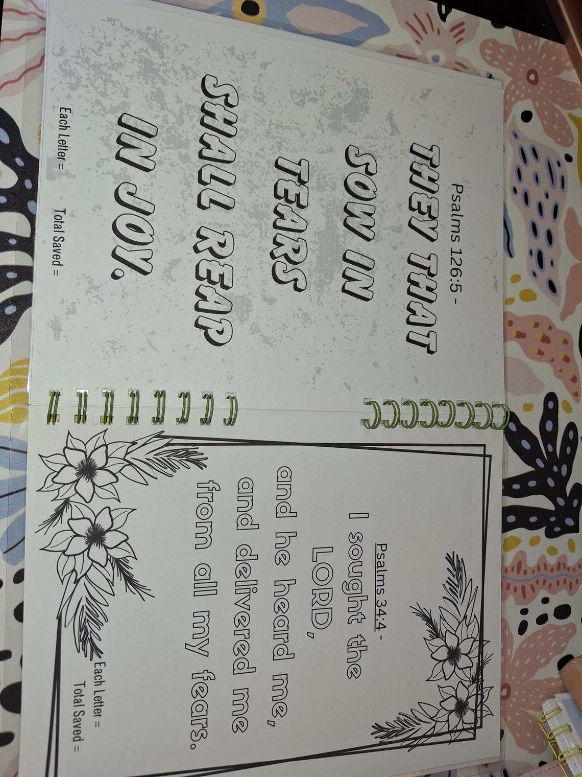 Color & Save Bible Verse Savings Challenge - Etsy