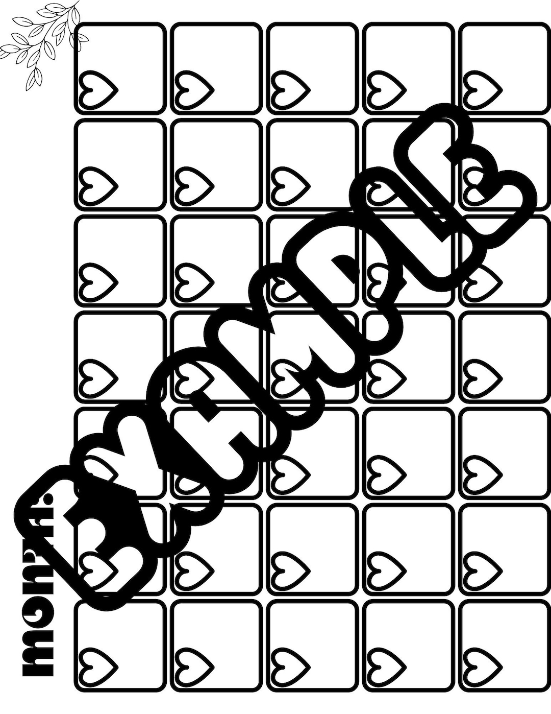 Printable Calendar Template Undated Instant Download Digital - Etsy