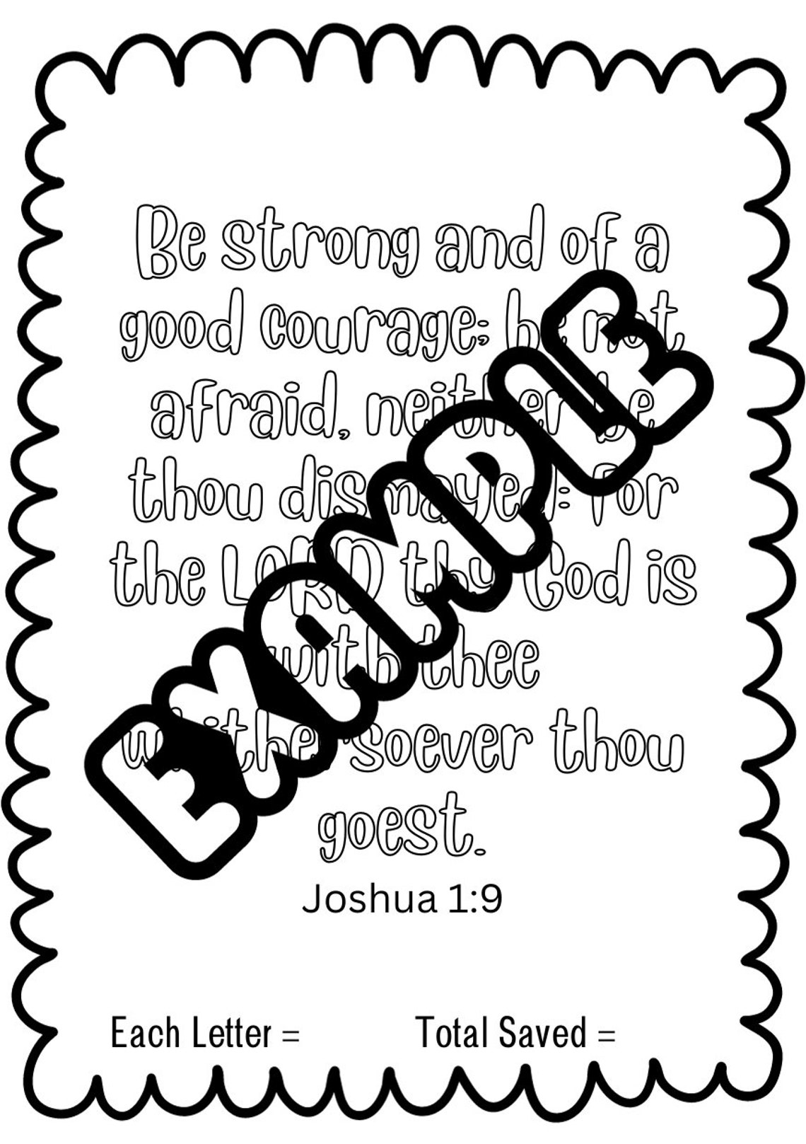 Printable Color and Save Bible Verse, Faith Based, Savings Challenge ...