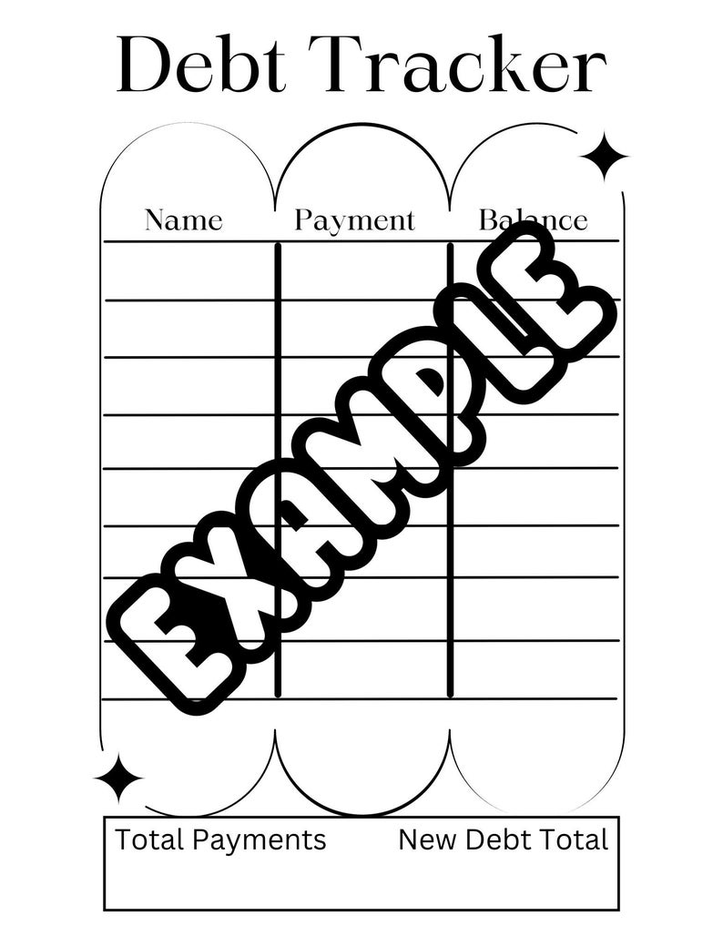Printable Debt Tracking Template, Instant Download, Digital, Planner ...