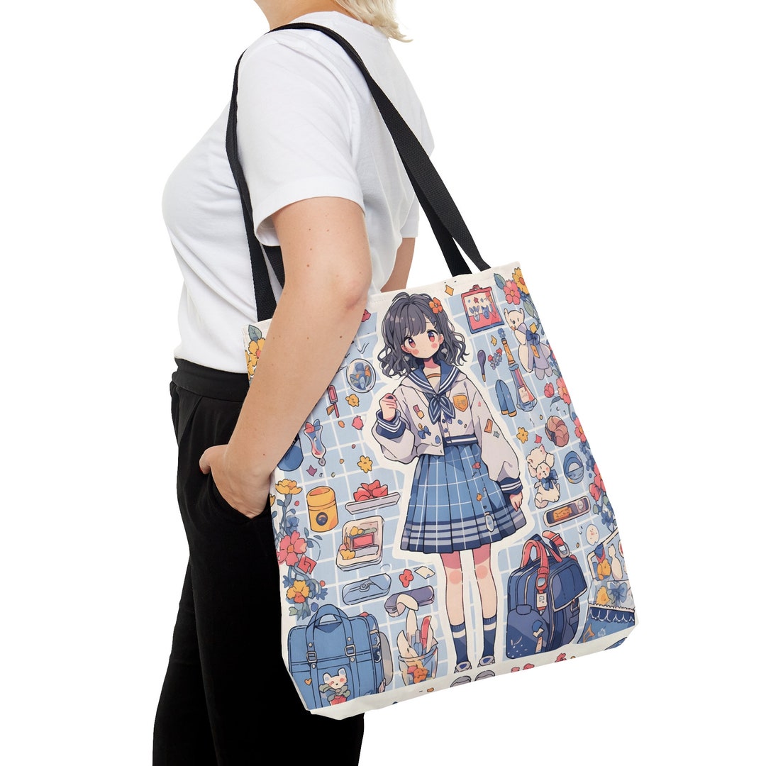 Charming Anime Girl Tote Bag - Retro Chic Gift for Anime Fans! - Etsy