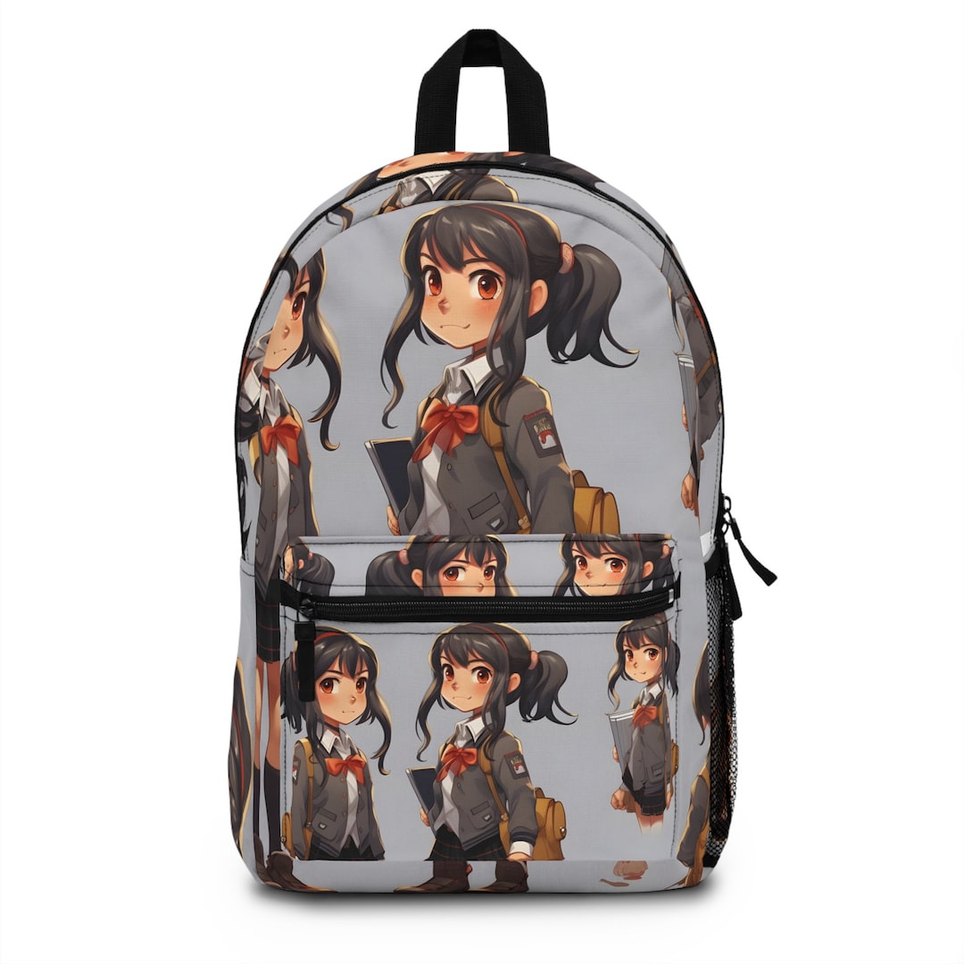 Anime School Girl Backpack: Waterproof Polyester Book Bag - Etsy