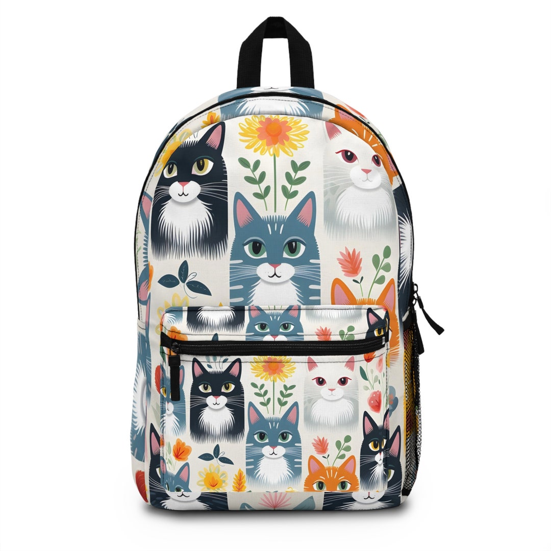 Cute Cat Print Backpack - Purr-fect for Feline Fans and Trendy Fashion ...