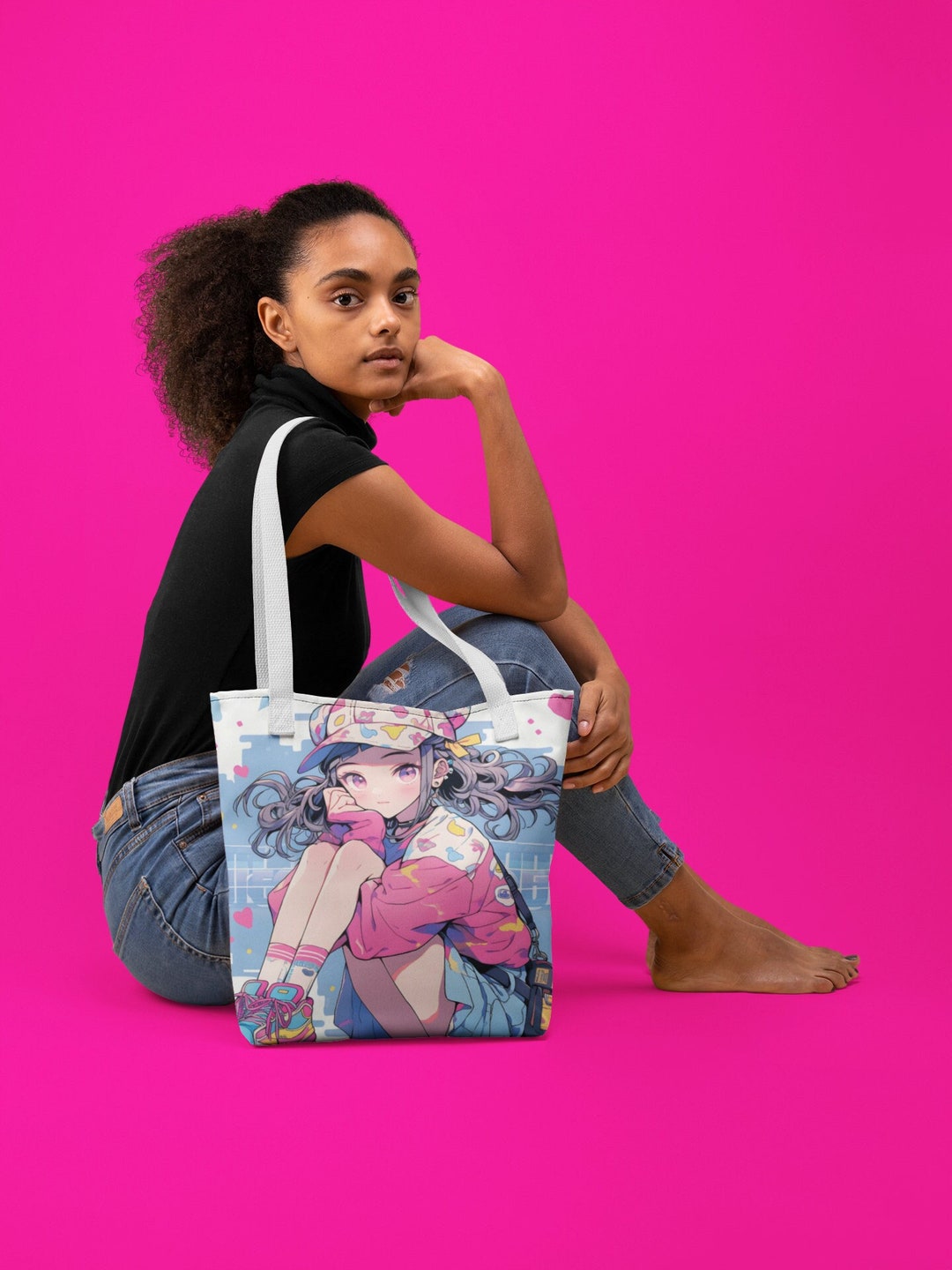 Retro Anime Tote Bag - Stylish and Functional - Ideal for Anime Lovers ...