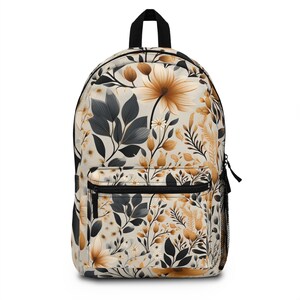 Boho Floral Backpack: Nature Pattern, Stylish Travel Bag - Etsy