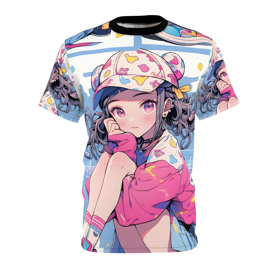 Anime Lover T-shirt - Eye-catching Anime Girl AOP Design - Unisex Cut ...