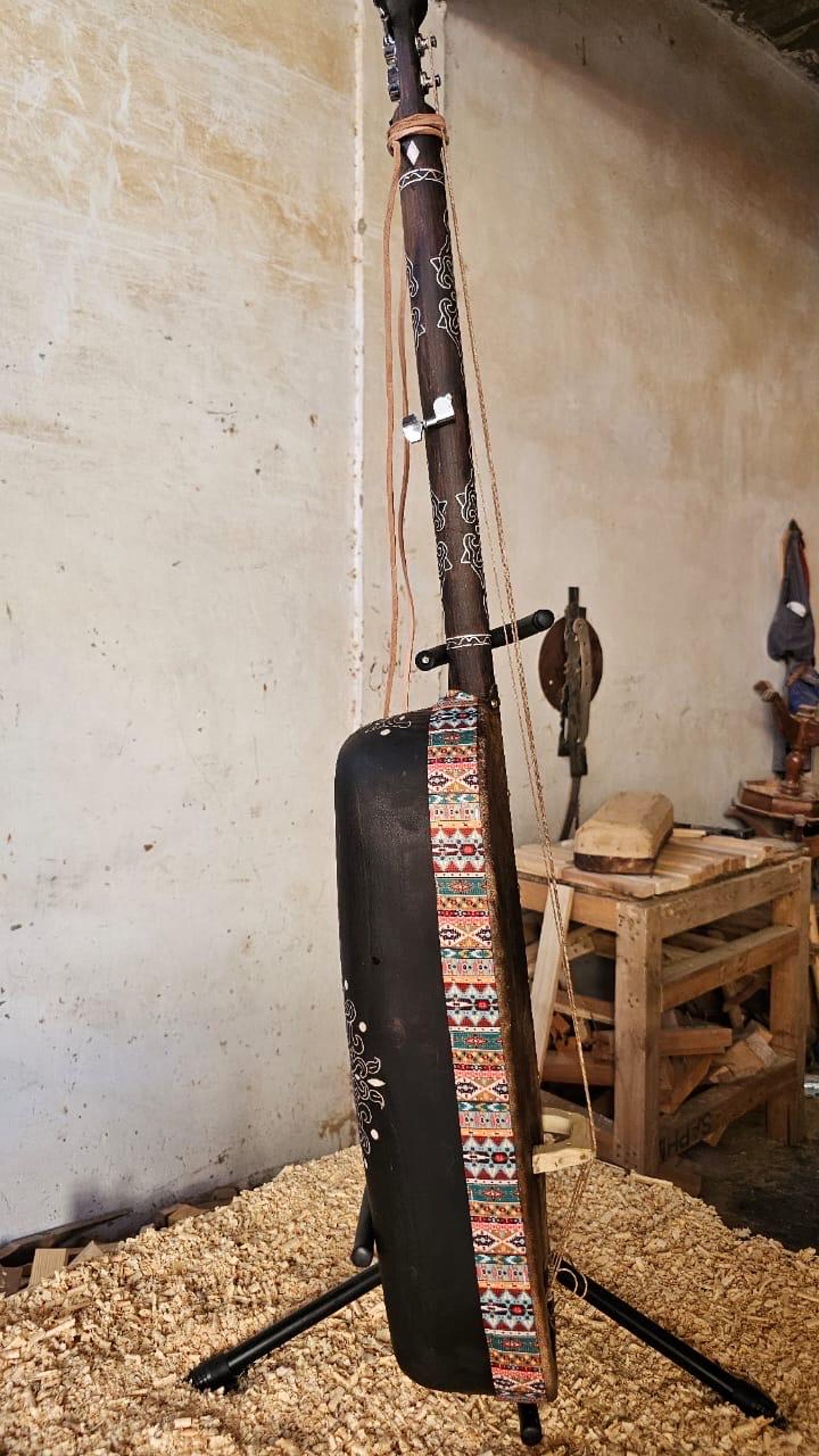 Handmade Moroccan Gnawa Guembri: Camel Leather & Willow Wood Bass ...