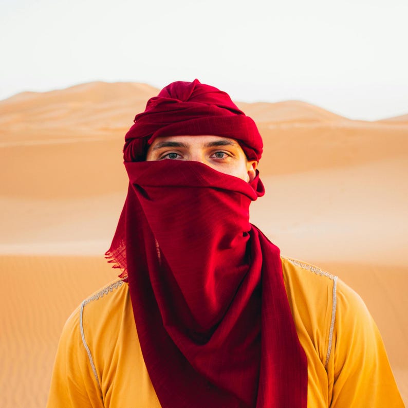 Moroccan Scarf-nomadic Head Wrap-tuareg Style Wrap-lightweight Desert ...
